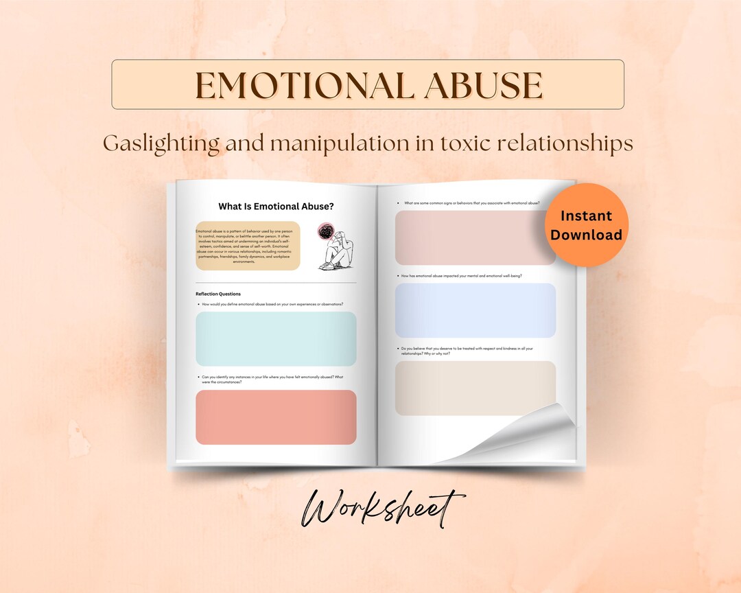 Emotional Abuse Worksheets for Gaslighting and Manipulation in Toxic ...