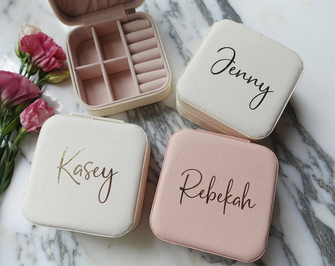 Personalized Jewelry Boxes Accessories Case Bridesmaid - Etsy
