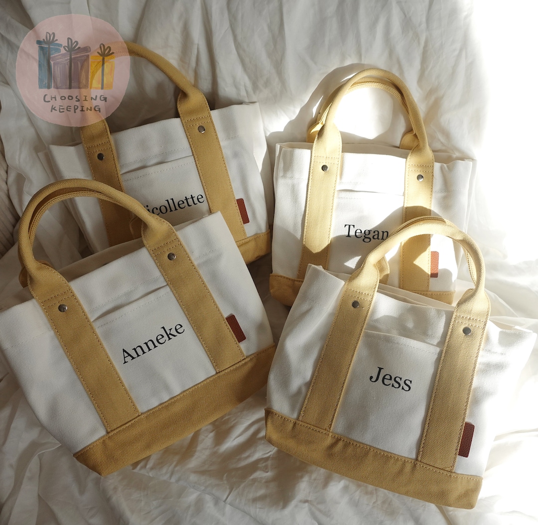 Personalized Mini Canvas Boat Tote Bag, Customized Bag, Canvas Handbag ...