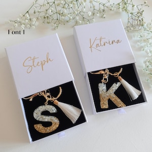 Custom Handmade Resin Letter Keychain, School Backpack Charm, Mother's ...