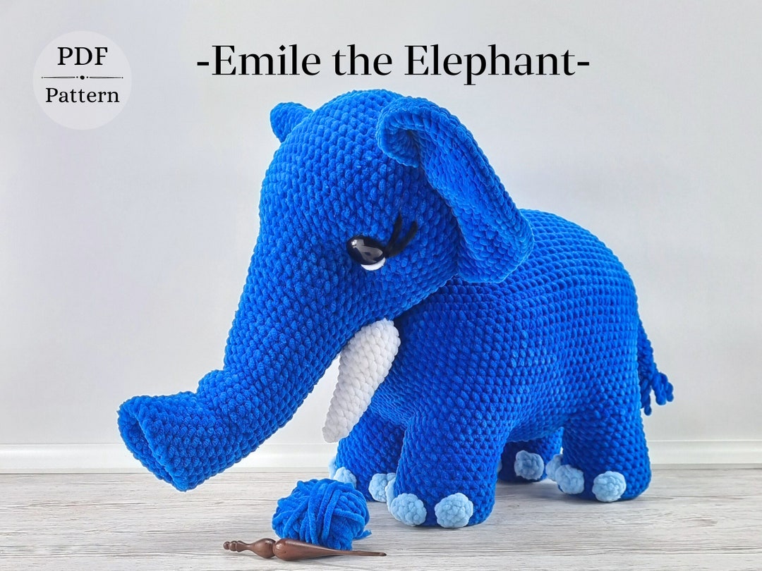 Big Elephant Crochet Pattern, Amigurumi Elephant, Jumbo Sized Amigurumi ...