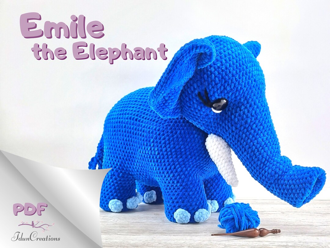 Big Elephant Crochet Pattern Amigurumi Elephant Jumbo Sized - Etsy