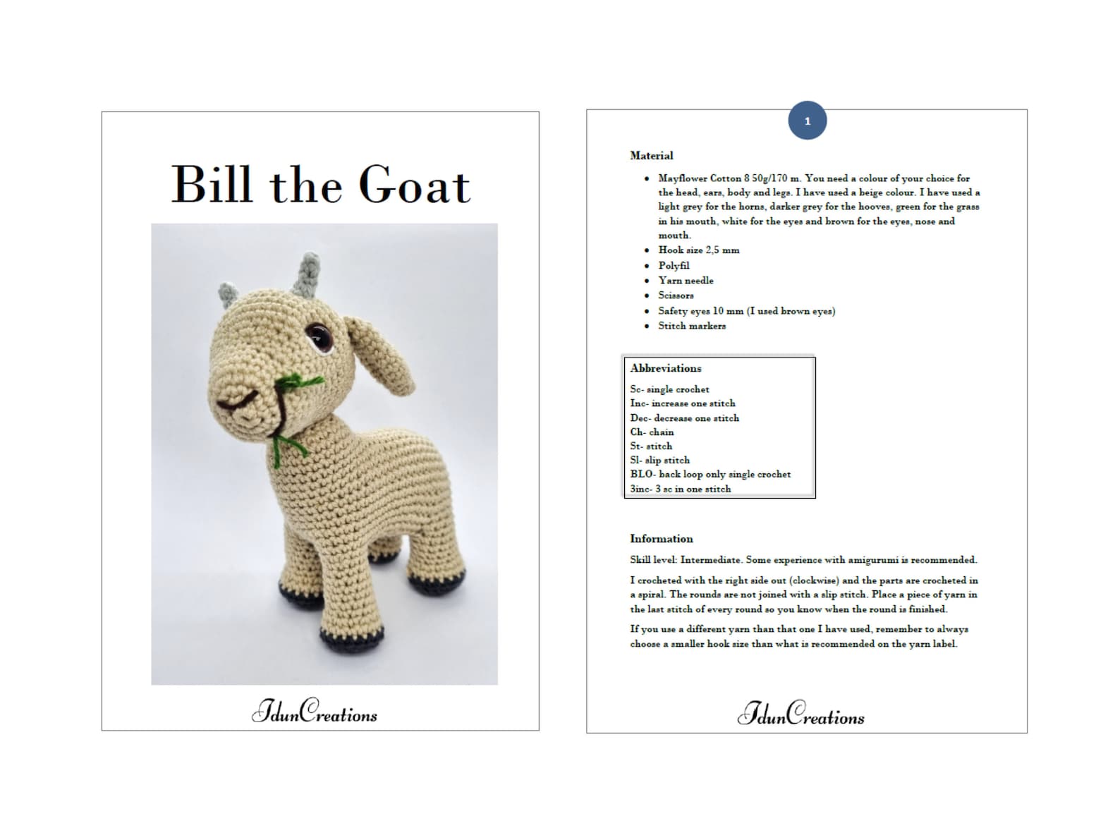 Goat Crochet Pattern Amigurumi Goat PDF Download Crochet - Etsy Canada