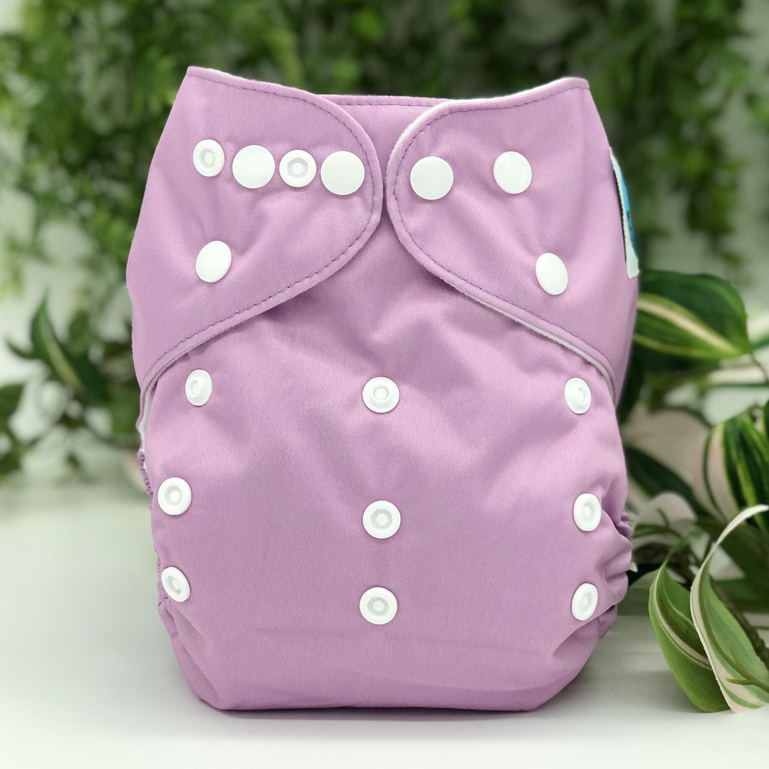Pocket Cloth Diaper in Pale Purple lavender With 3-layer Diaper Insert ...