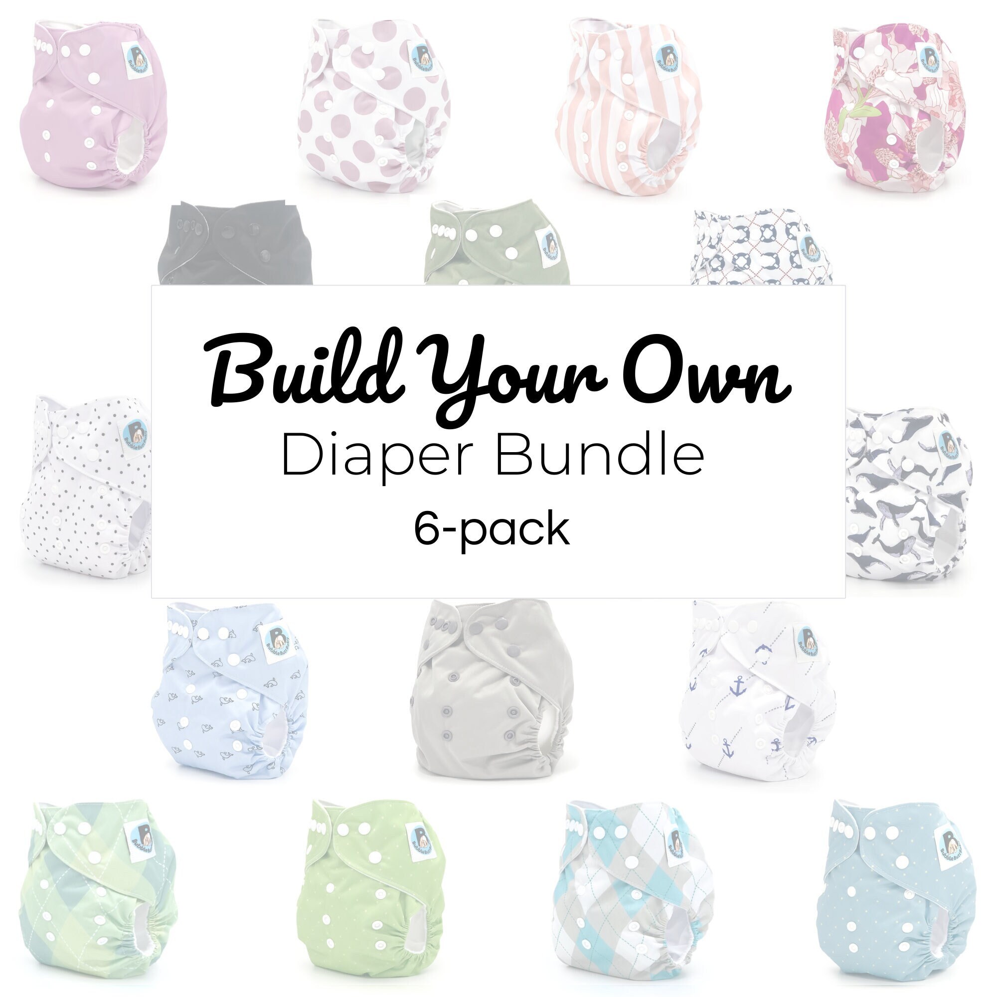 Build Your Own 6-pack Pocket Cloth Diapers With 3-layer Diaper Inserts ...