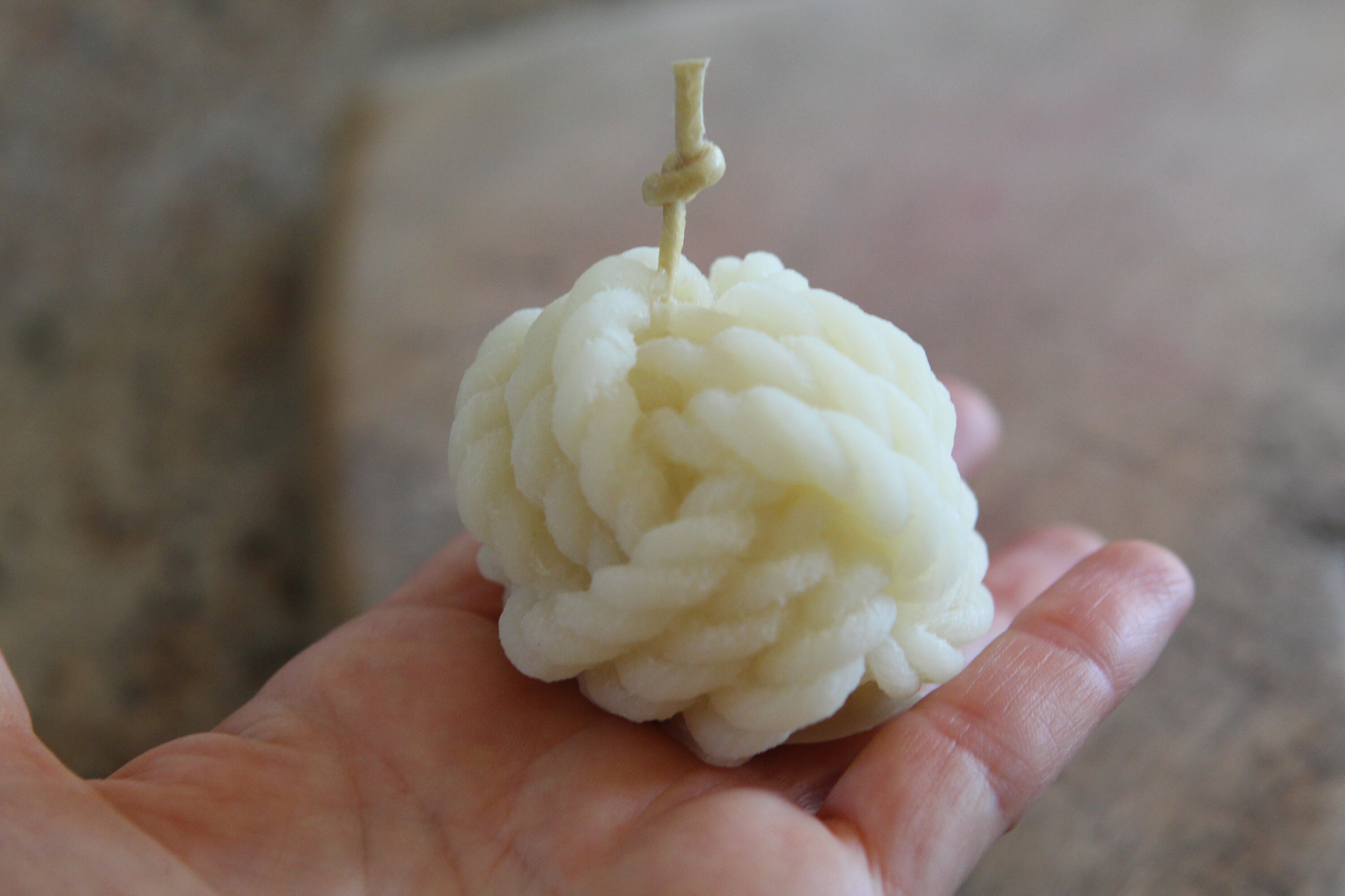 Sail Knot Shaped 100% Beeswax Candle, Knit Ball Candles, Hand Poured ...