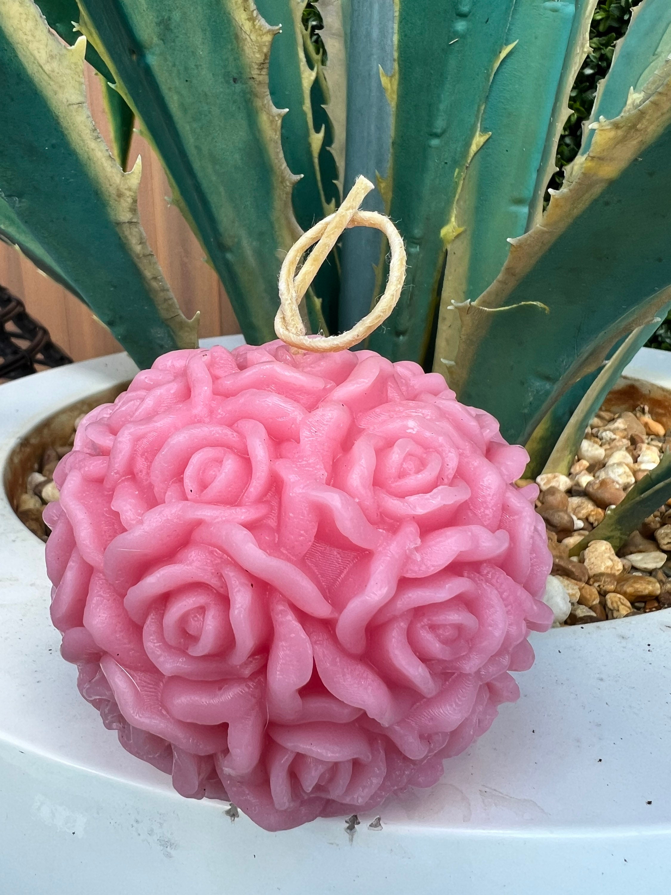 Big Rose Bouquet Ball Candle 100% Beeswax Unscented Candle - Etsy