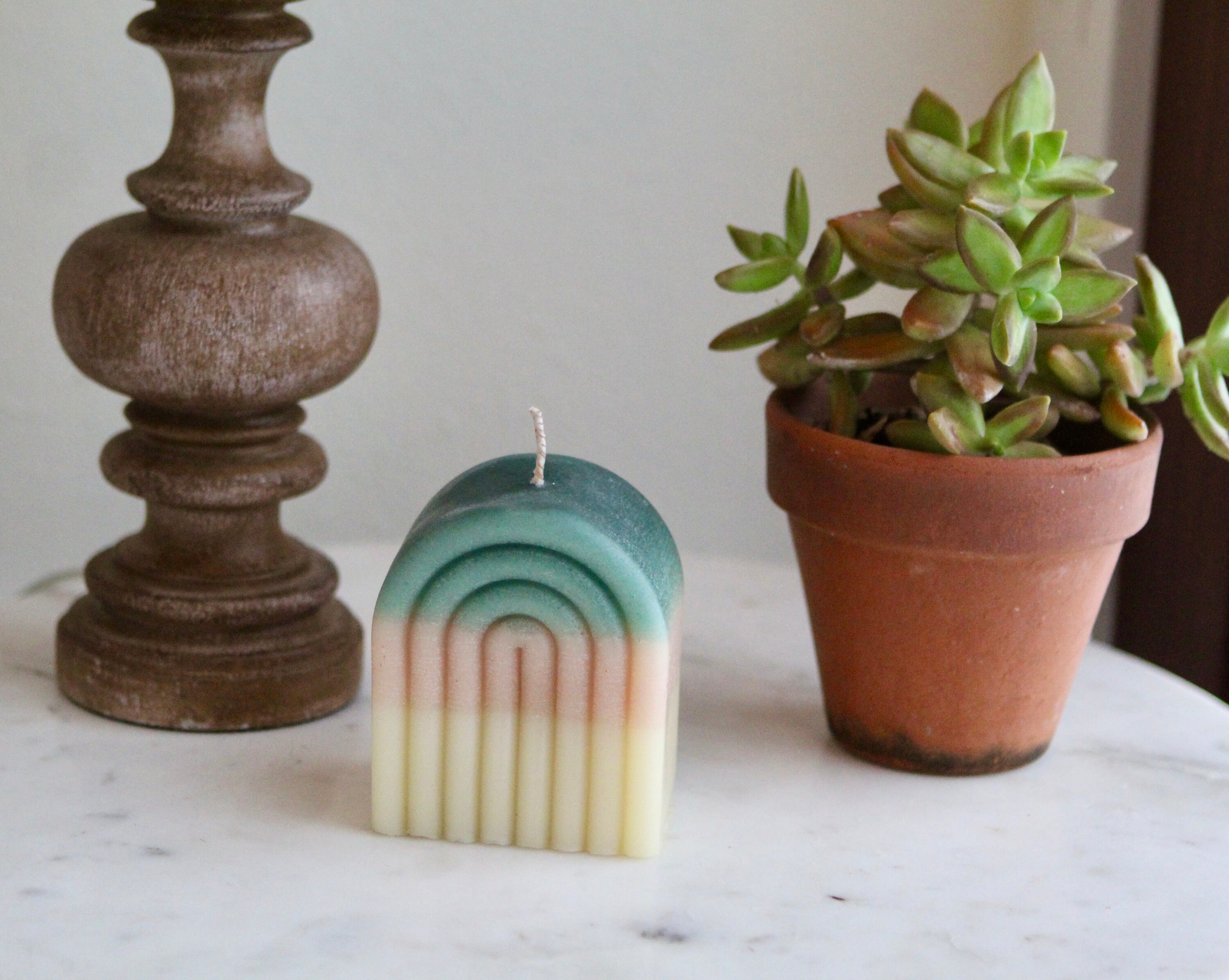 Rainbow Beeswax Candles 100% Beeswax and Natural Plant Dyes Cute Retro ...