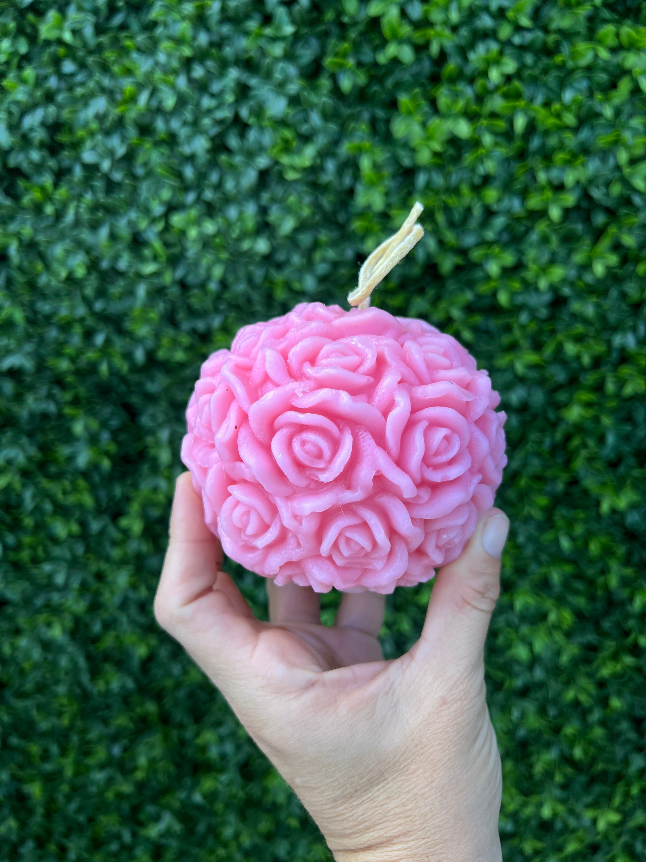 Big Rose Bouquet Ball Candle 100% Beeswax Unscented Candle - Etsy