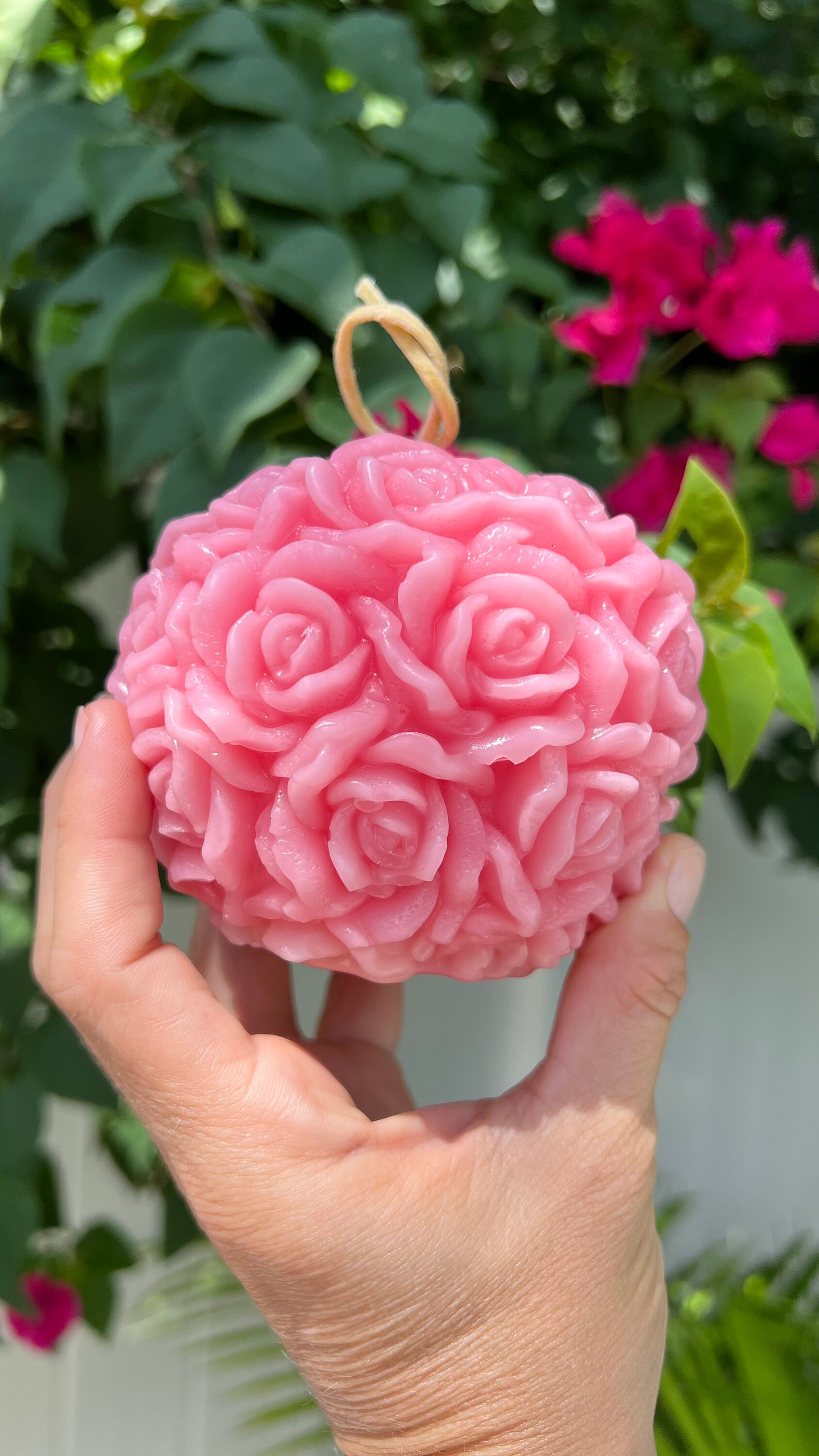 Big Rose Bouquet Ball Candle 100% Beeswax Unscented Candle - Etsy
