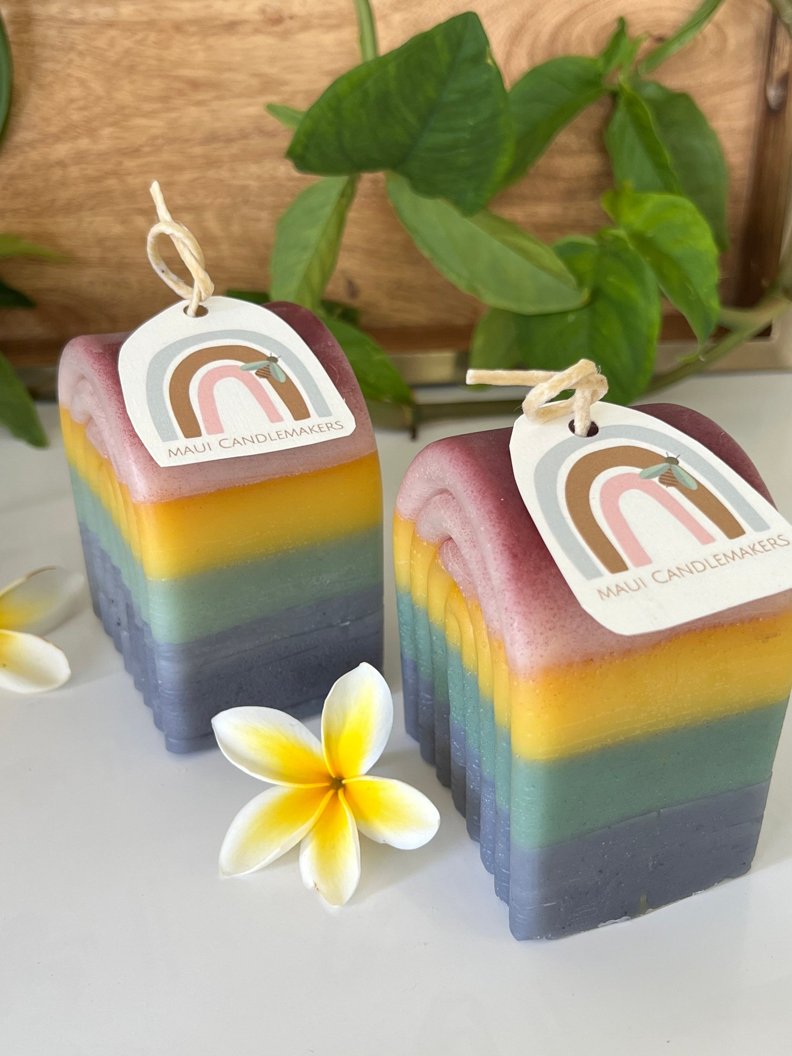 Rainbow Candle 100% Beeswax and Plant Pigments - Etsy