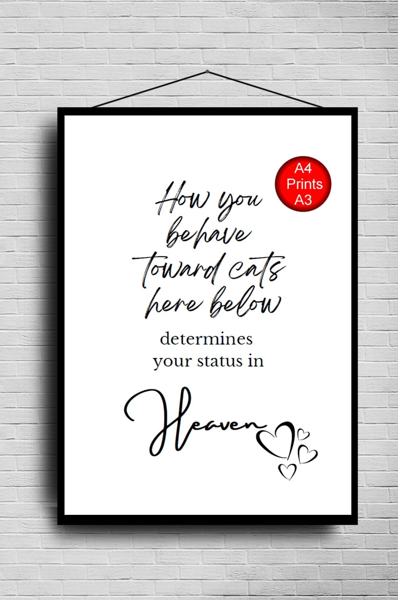 Funny Cat Wall Art, Cats in Heaven, Art Print, Home Decor, Gift Prints ...