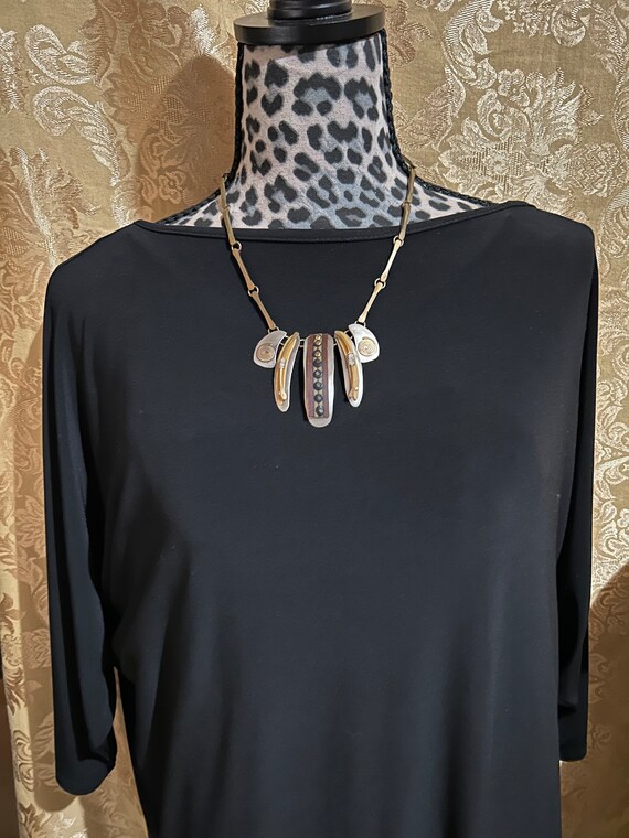 Whitney Designs African Motif Tapestry Necklace Brass… - Gem