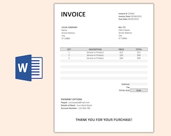 Invoice Insulation Template - Etsy