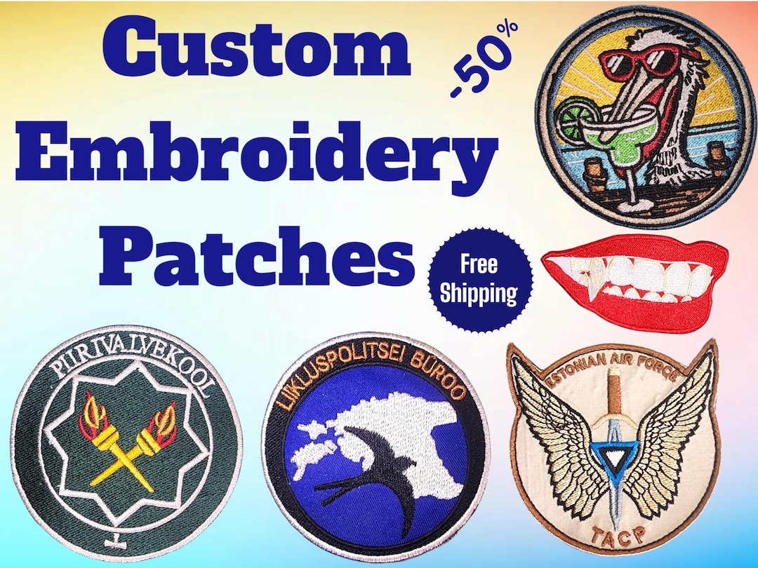 Custom Embroidery Patches, Iron on or Sew On, Personalized Logo - Etsy