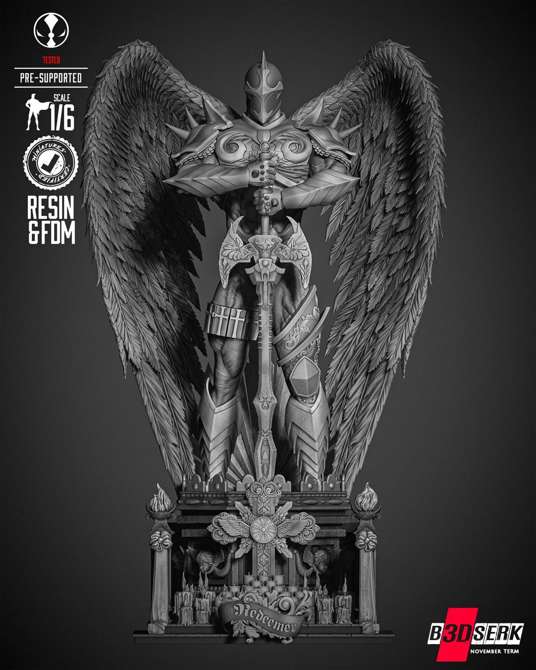 The Redeemer Statue by B3dserk 3D Printed Resin Statues and Busts - Etsy