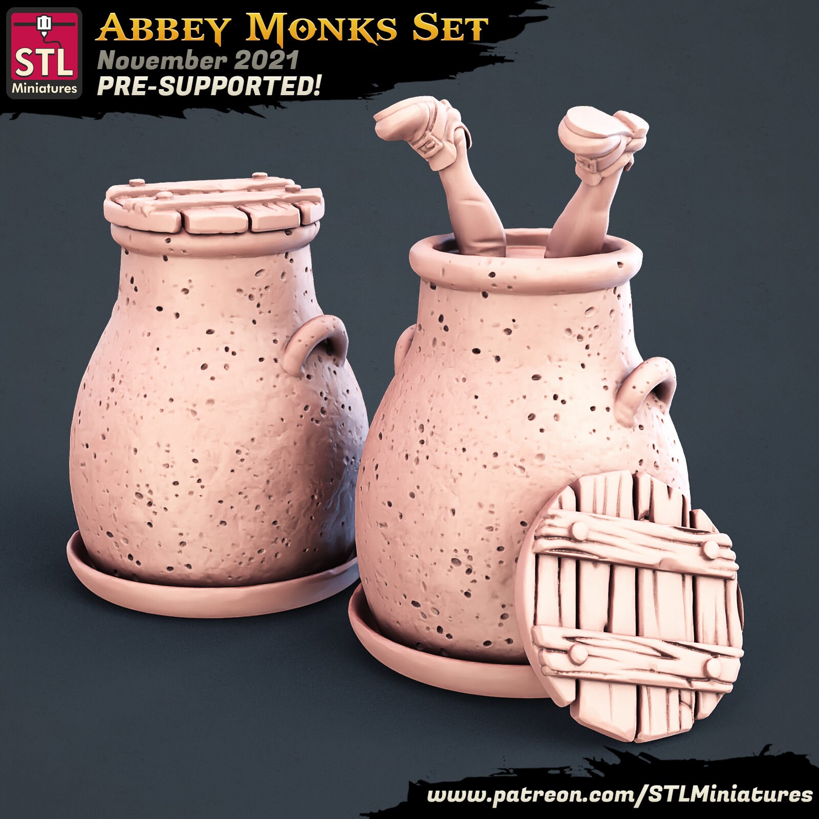 The Abbey Monks part 2 by STL Miniatures 3D Printed Dnd - Etsy