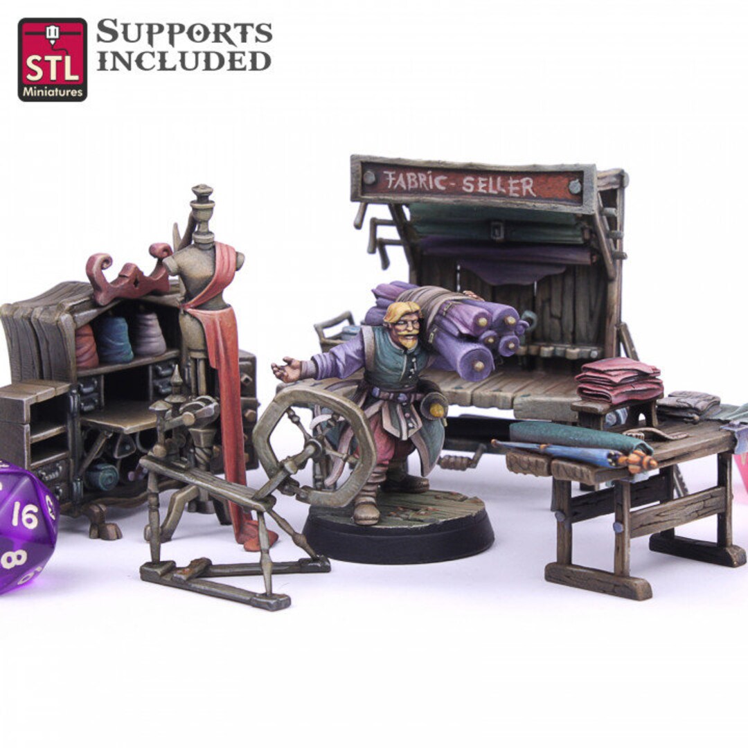 The Fabric Seller by STL Miniatures 3D Printed Dnd Pathfinder Tabletop ...