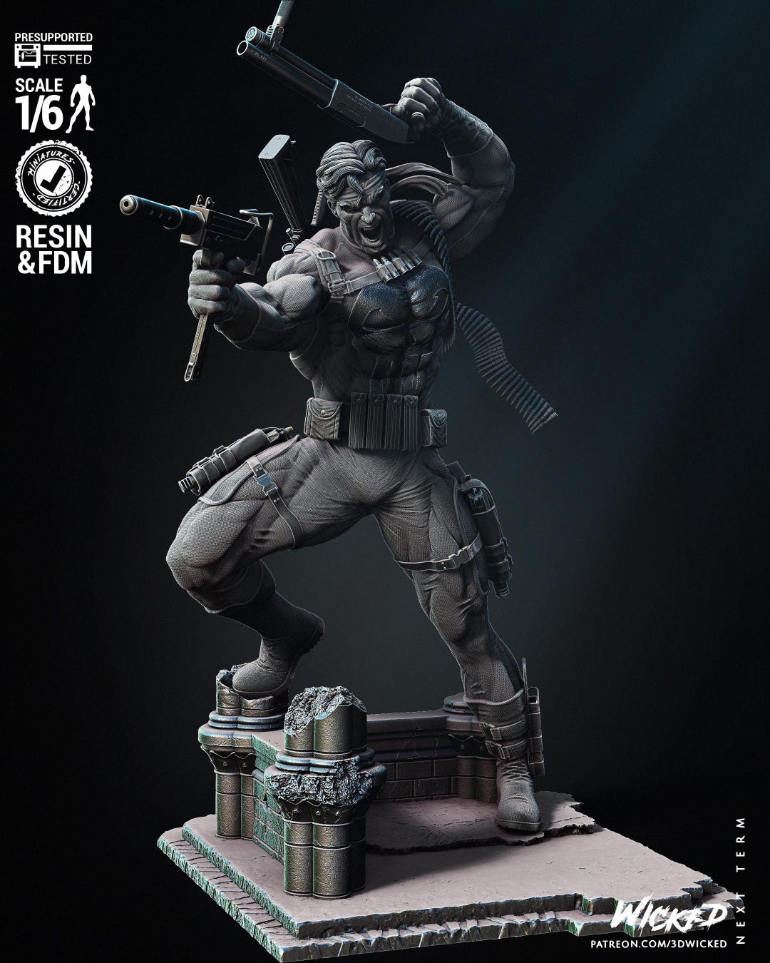The Punisher Statue by 3D Wicked 3D Printed Resin Statues and Busts - Etsy