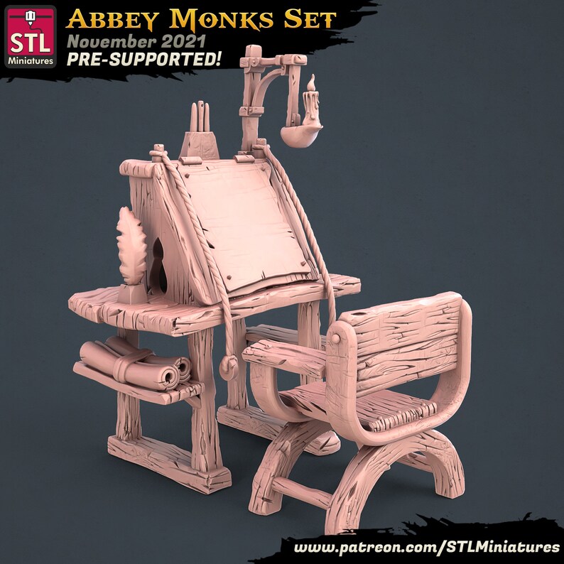 The Abbey Monks part 2 by STL Miniatures 3D Printed Dnd - Etsy