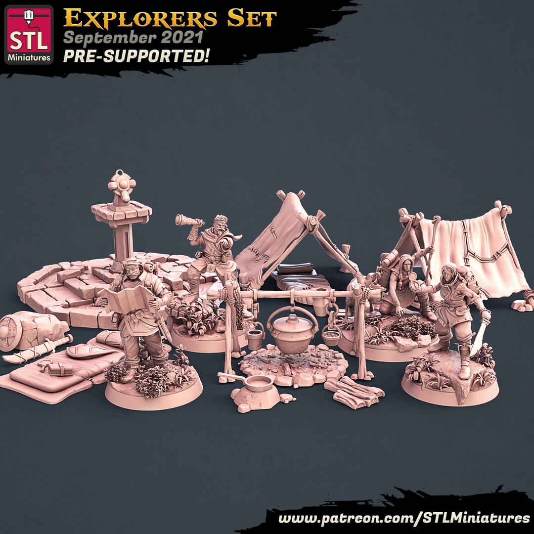 The Explorers by STL Miniatures 3D Printed Dnd Pathfinder Tabletop ...