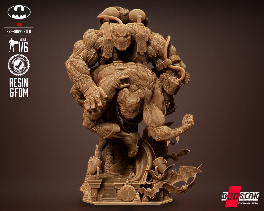 Batman & Bane Knightfall Sculpture by B3dserk 3D Printed Sculptures and ...