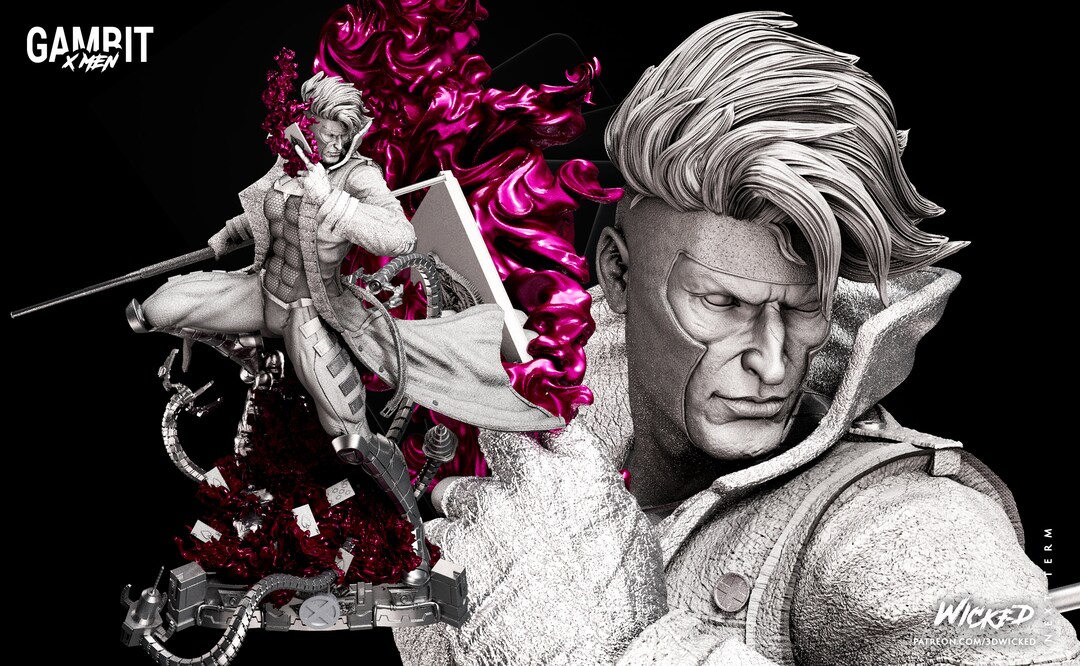 Gambit Statue by 3D Wicked 3D Printed Resin Statues & Busts - Etsy