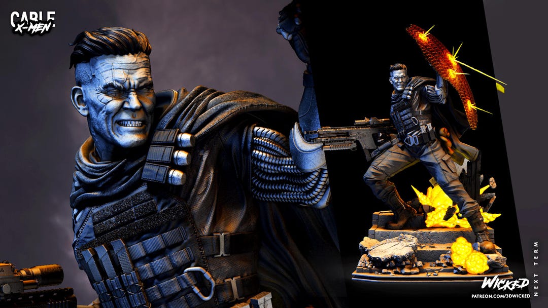 Cable Statue by 3D Wicked 3D Printed Unassembled/Unpainted Resin Statue ...