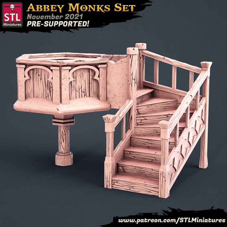 The Abbey Monks part 2 by STL Miniatures 3D Printed Dnd - Etsy