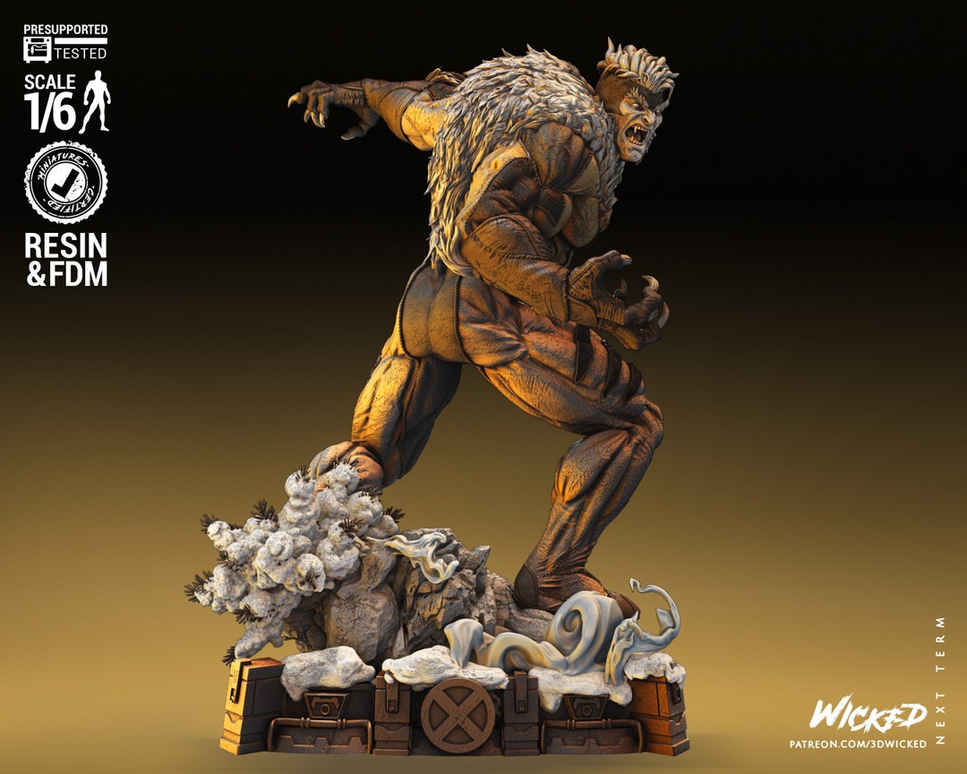 Sabretooth Statue by 3D Wicked 3D Printed Superhero Statues and Busts ...