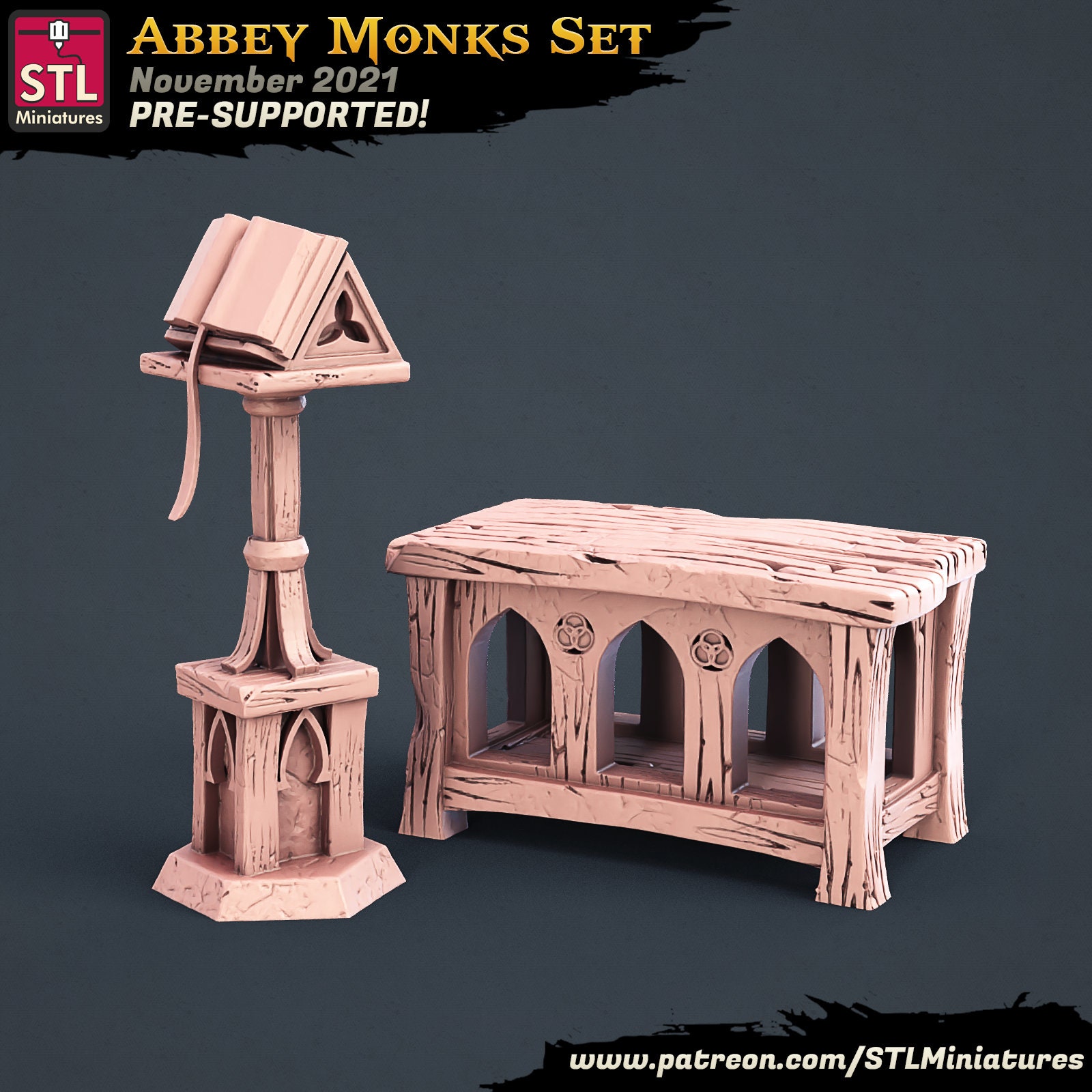 The Abbey Monks part 2 by STL Miniatures 3D Printed Dnd - Etsy