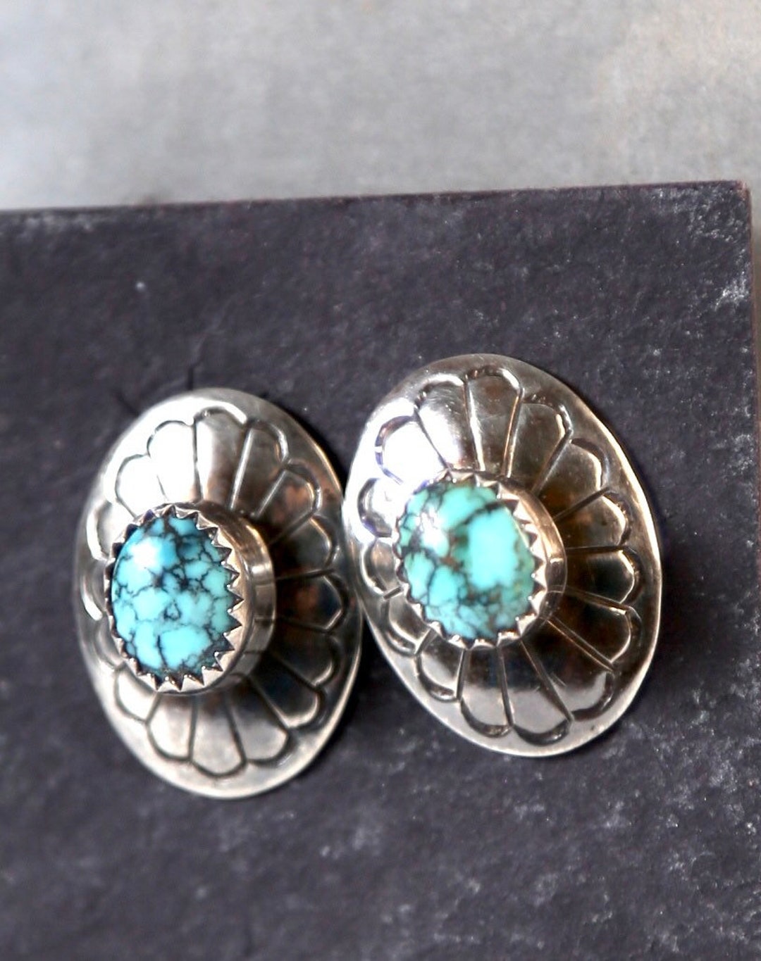 Vintage Genuine Native American Handmade Turquoise and Sterling Silver ...