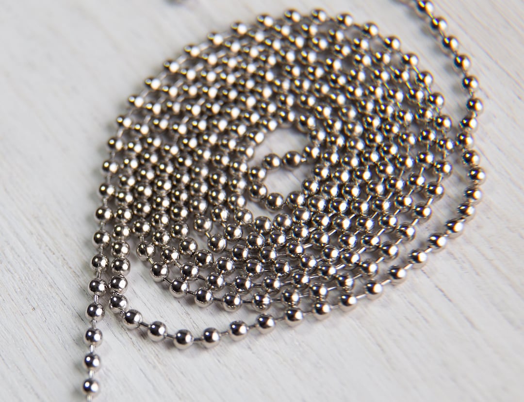 Custom Length 316L Stainless Steel Ball Chain Necklace - Durable ...