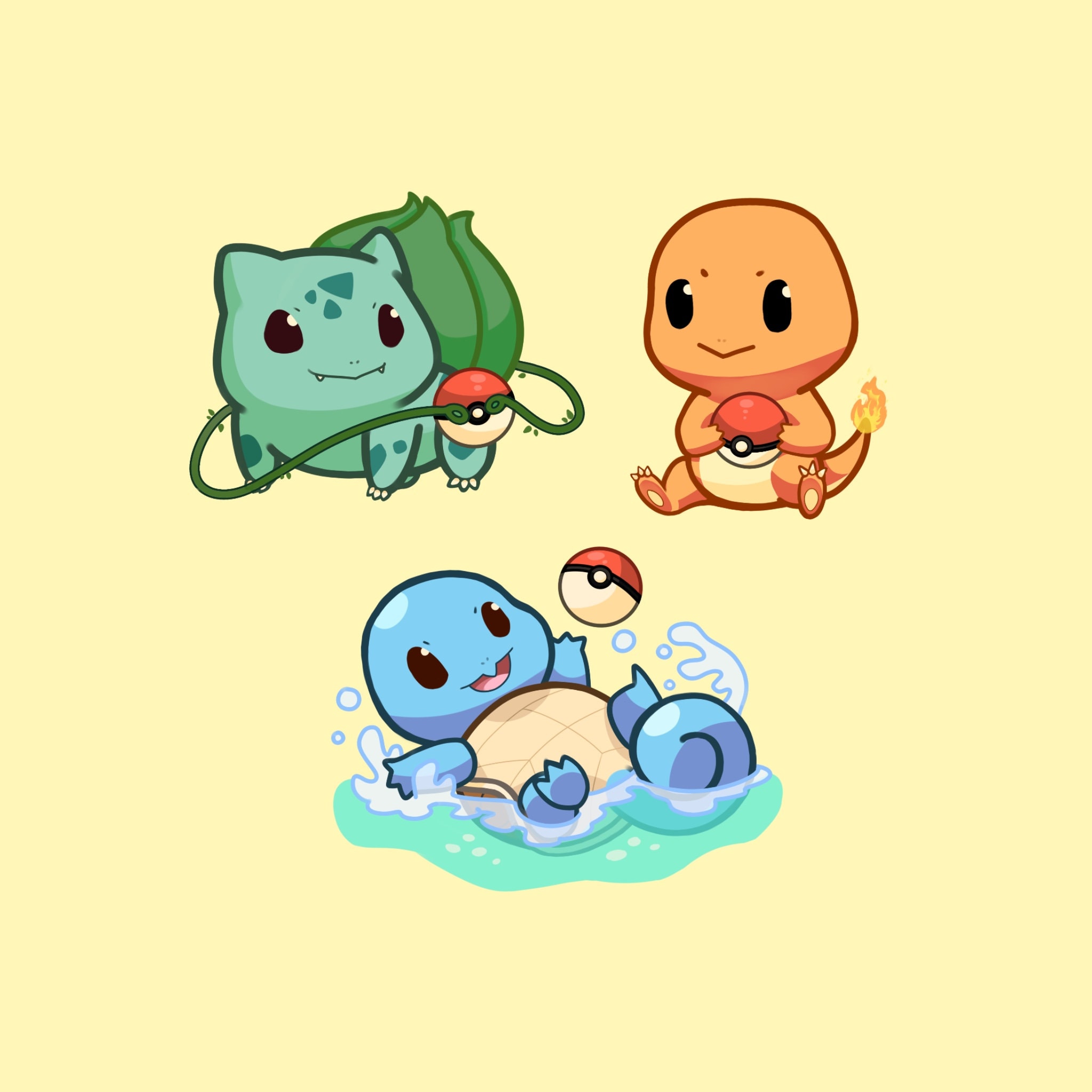Pokemon Kanto Starters Cute