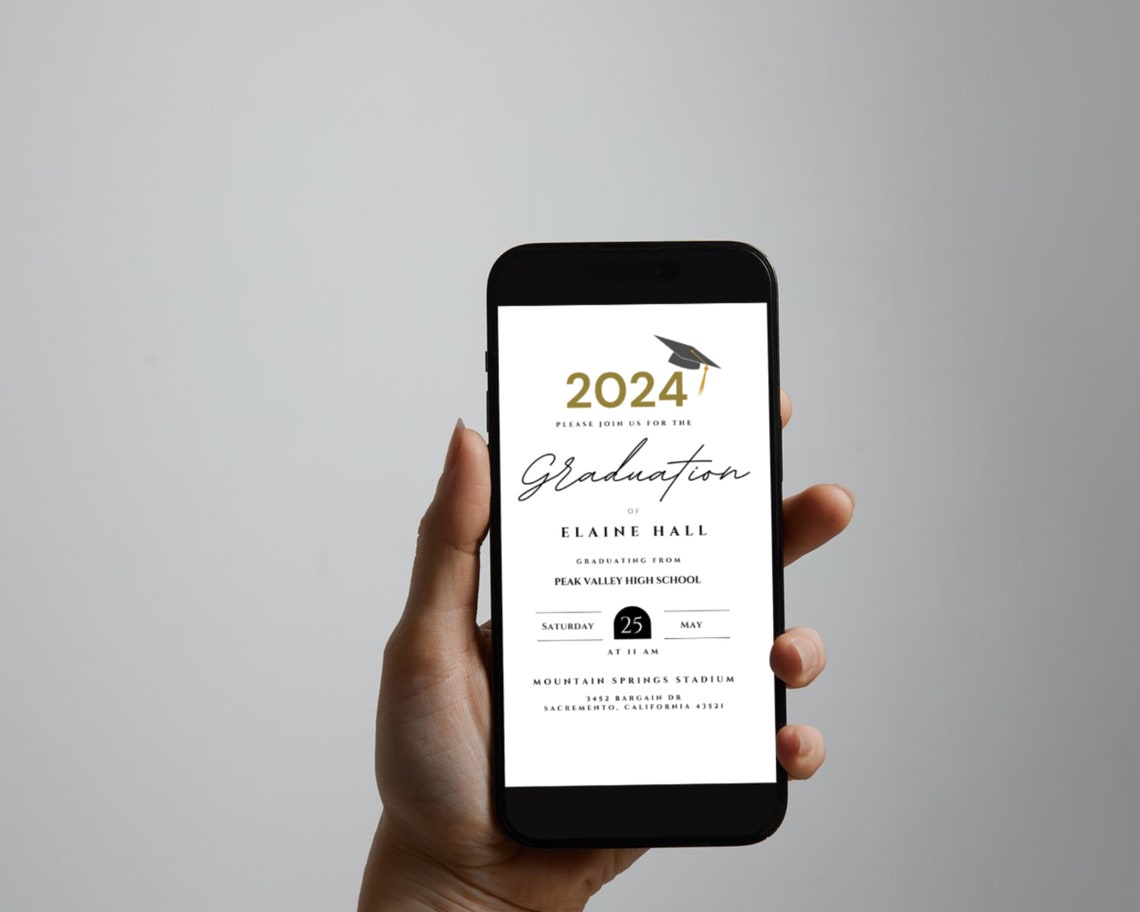 Graduation Invitation Template Printable Editable Electronic Graduation ...