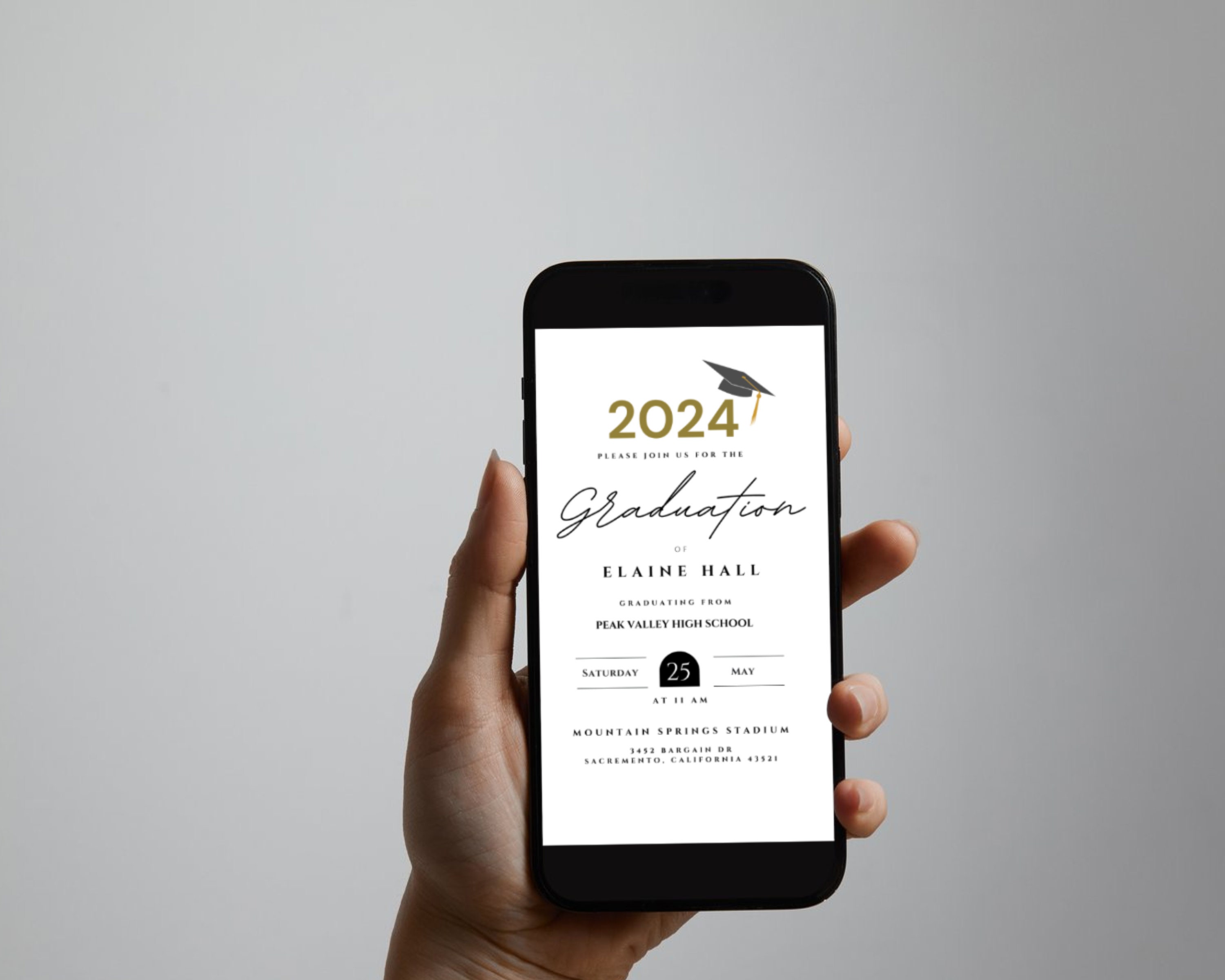 Graduation Invitation Template Printable Editable Electronic Graduation ...