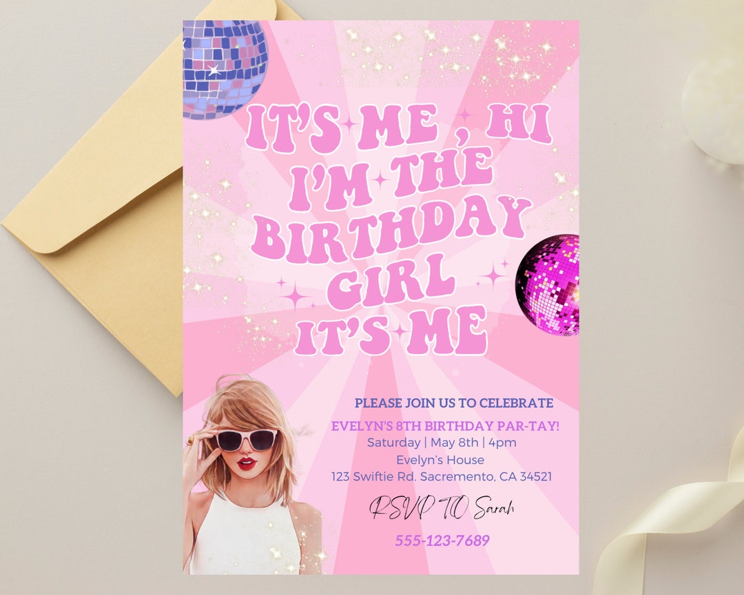 Self Editable Digital Birthday Invitation, Music Party Invite, Eras ...