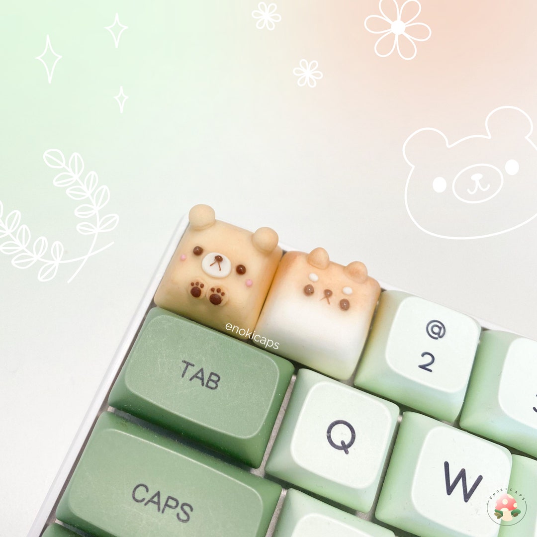Bear Milk Bun & Shiba Milk Bun Keycap | Artisan Keycap - Etsy