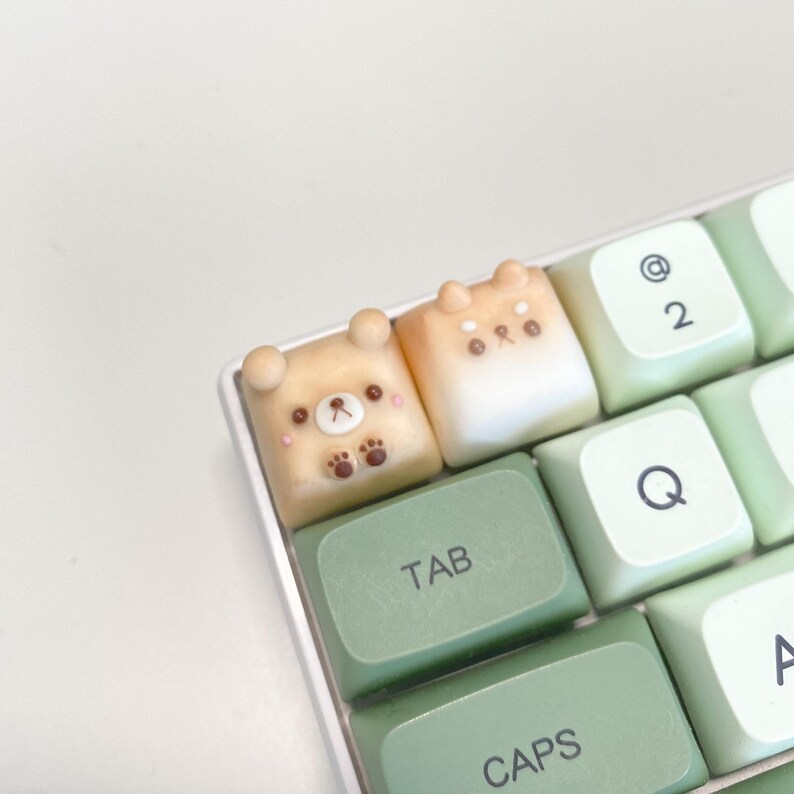 Bear Milk Bun & Shiba Milk Bun Keycap Artisan Keycap - Etsy