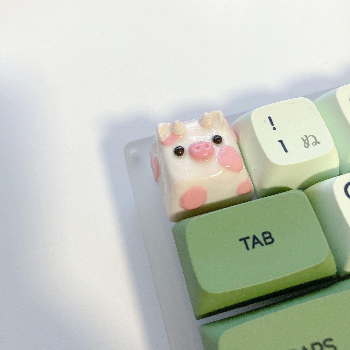 Strawberry Cow Keycap Artisan Keycap Cute Keycap | Etsy
