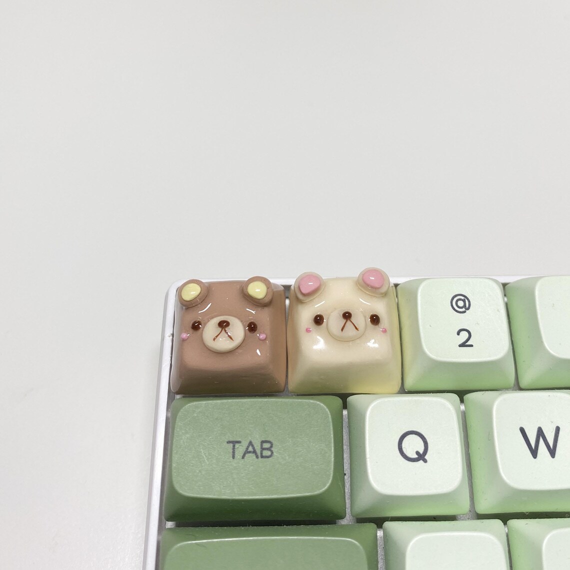 Brown and White Bear Keycap | Artisan Keycap - Etsy