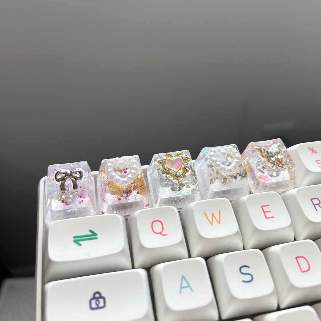 Coquette Keycap | Bow Sparkly Butterfly Heart Keycaps | Artisan Keycap ...