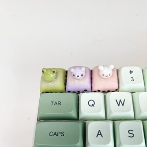 Boba Bubble Tea Keycaps Frog, Bunny, Bear Keycap Artisan Keycaps - Etsy