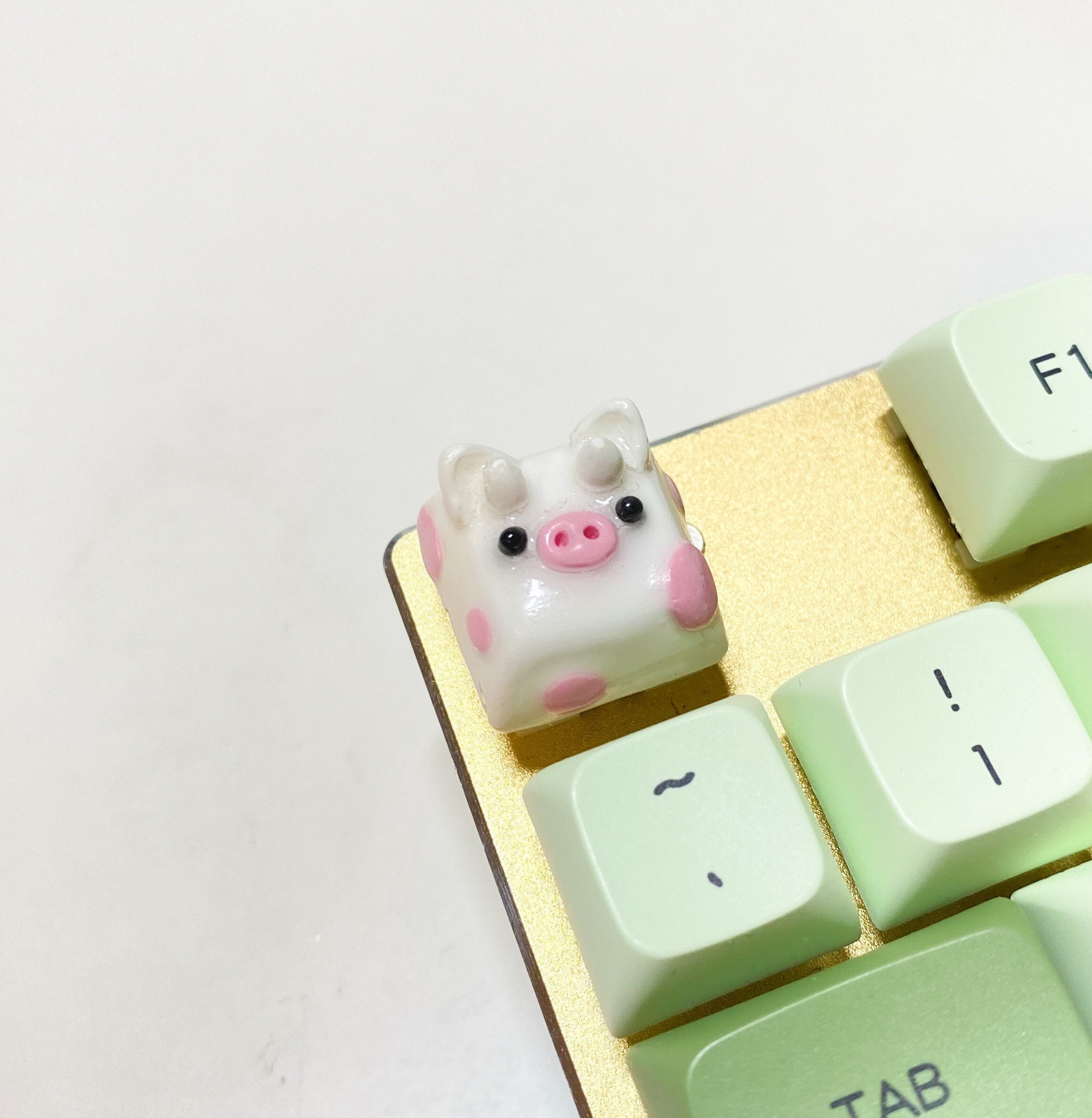 Strawberry Cow Keycap Artisan Keycap Cute Keycap - Etsy