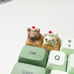 Ice Cream Animalkeycap | Bear, Pig, Frog, Bunny Artisan Keycap - Etsy