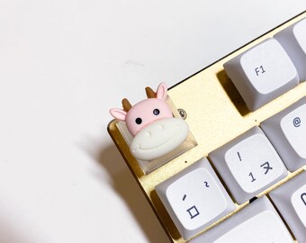 Strawberry Cow Keycap Artisan Keycap Cute Keycap - Etsy