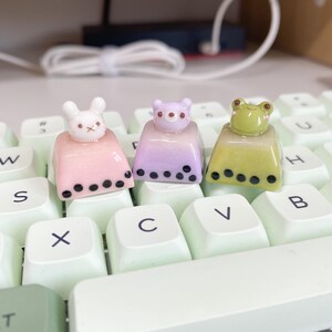 Boba Bubble Tea Keycaps Frog, Bunny, Bear Keycap Artisan Keycaps - Etsy