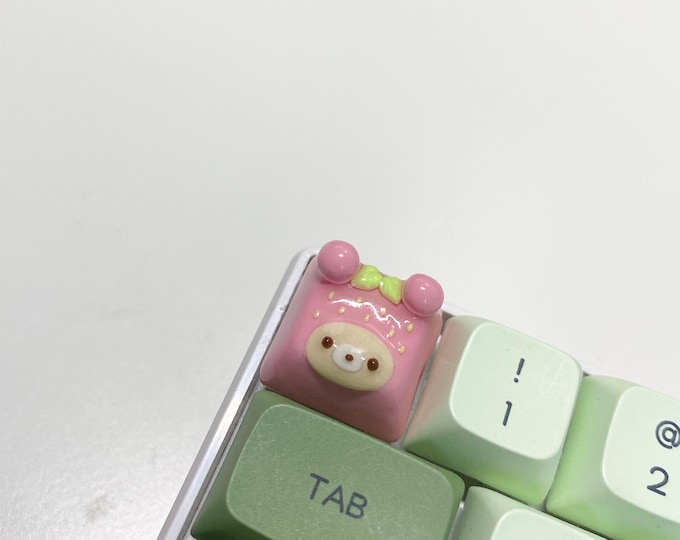 Strawberry Bear Keycap Artisan Keycaps - Etsy