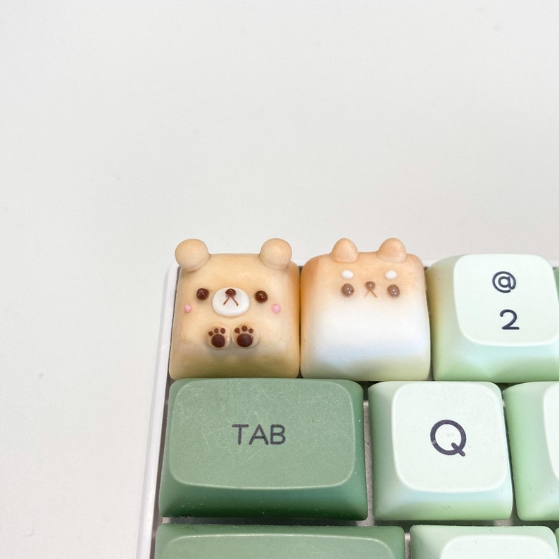 Bear Milk Bun & Shiba Milk Bun Keycap Artisan Keycap - Etsy
