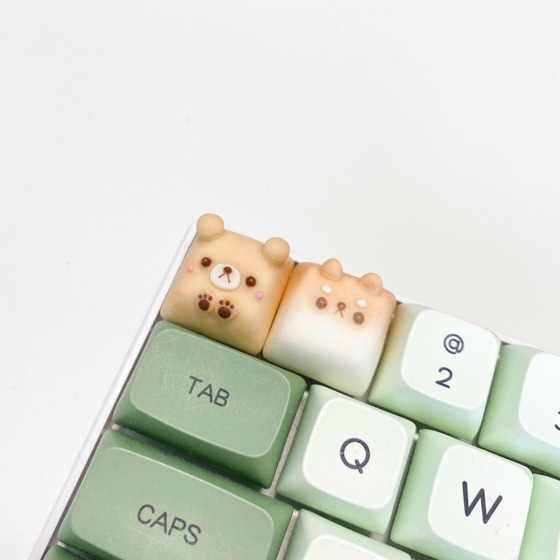 Bear Milk Bun & Shiba Milk Bun Keycap Artisan Keycap - Etsy